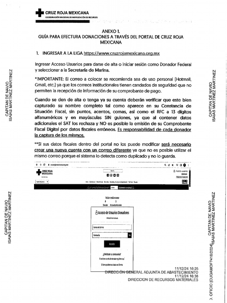 P.S.O. Donativo Cruz Roja | PDF