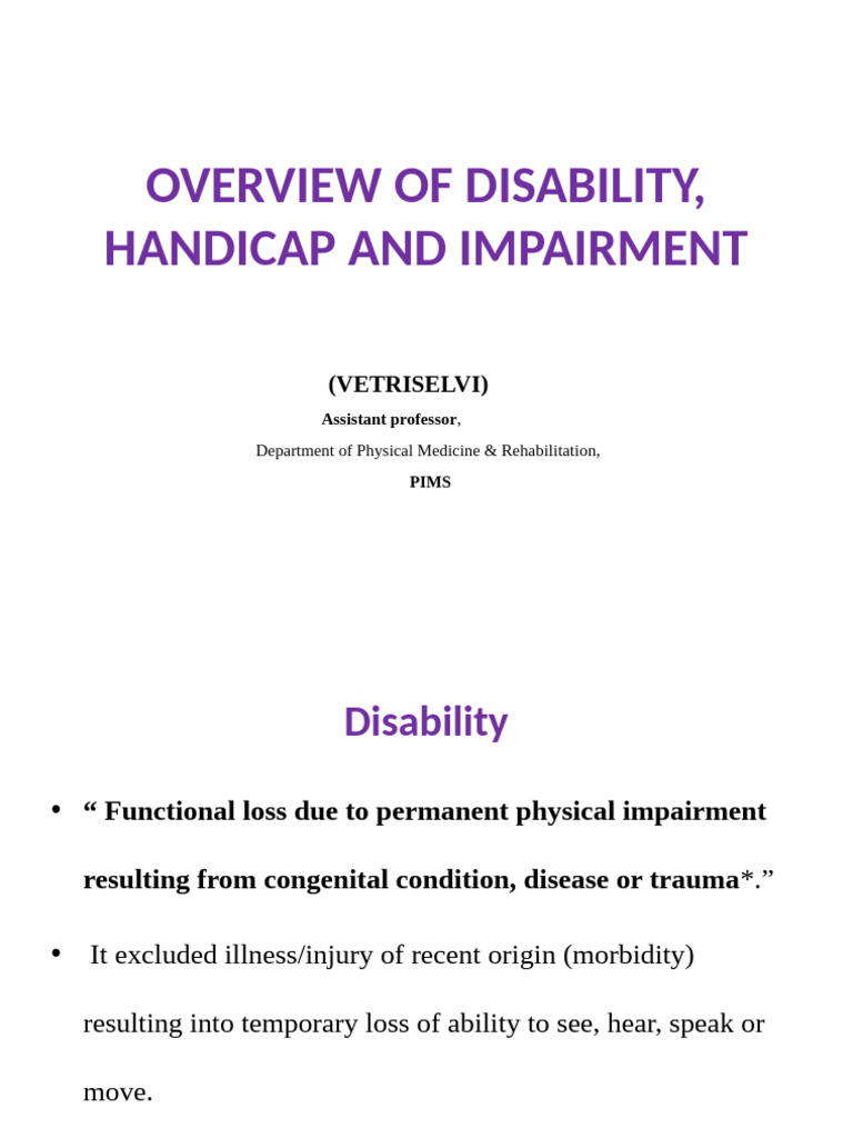 Disability | PDF | Visual Impairment | Disability