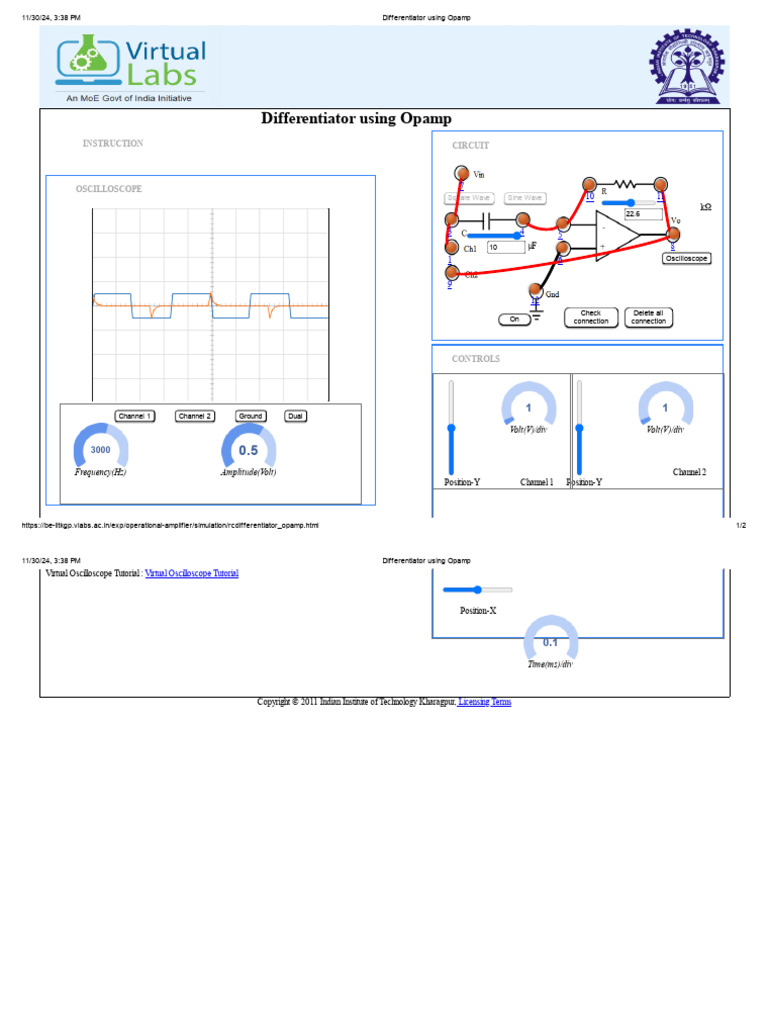 Differentiator Using Opamp | PDF | Operational Amplifier | Information And Communications Technology