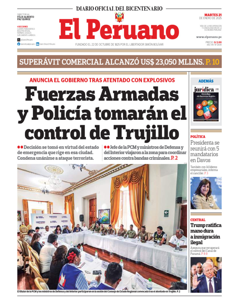 El Peruano 21.01.2025 | PDF | Perú | foro Economico Mundial