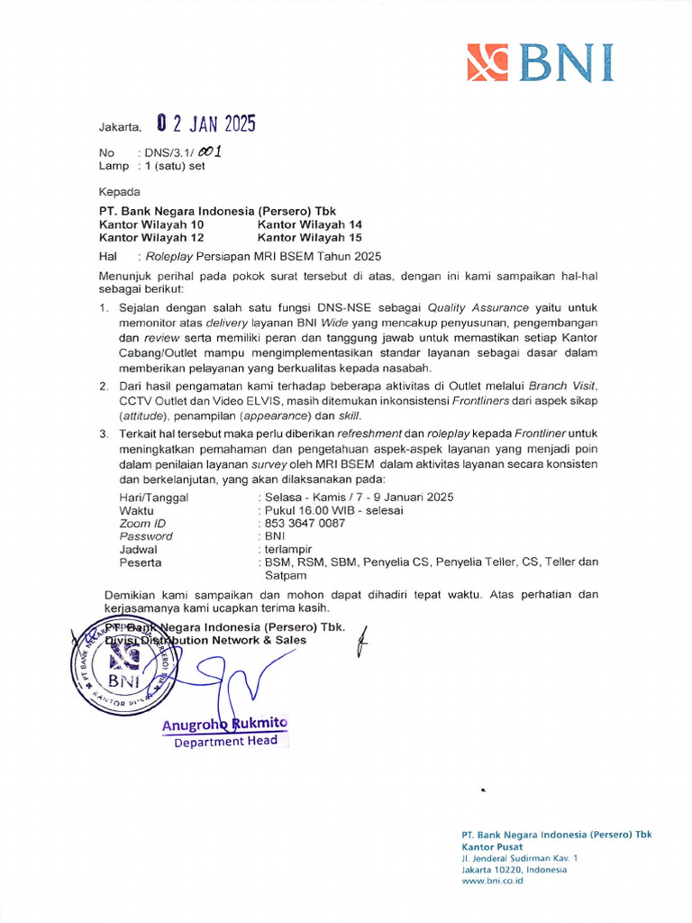 DNS-3.1-001 - Roleplay Persiapan MRI BSEM Tahun 2025 | PDF