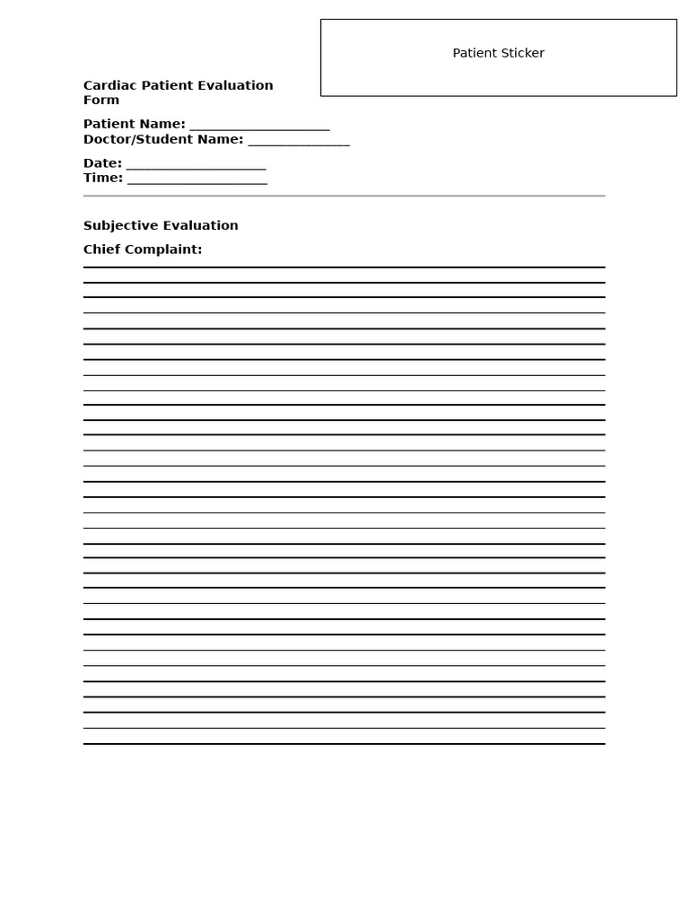 Modified Cardiac Eval Form | PDF | Medical Specialties | Diseases And ...