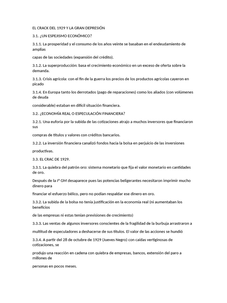 El Crack Del 1929 y La Gran Depresión | PDF | Alemania nazi | Accidente ...
