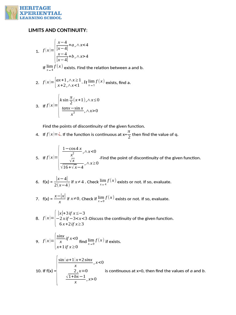 Calculus: Limits & Continuity Guide | PDF