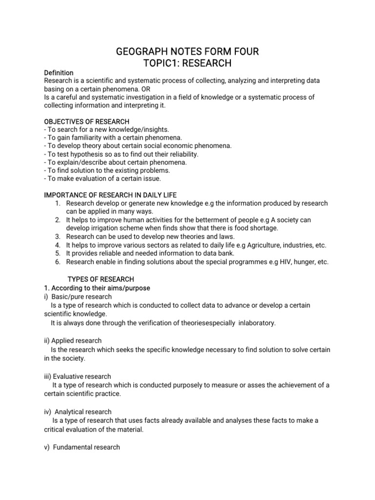 Form Four Geography Notes | PDF