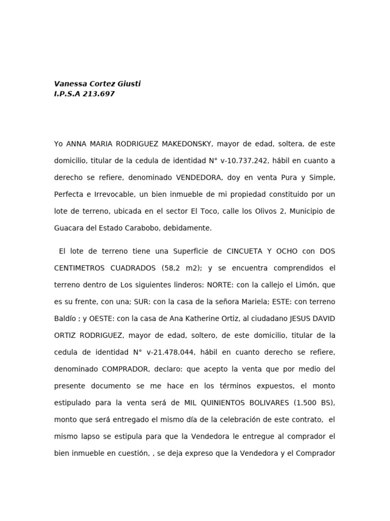 Compra y Venta de David | PDF