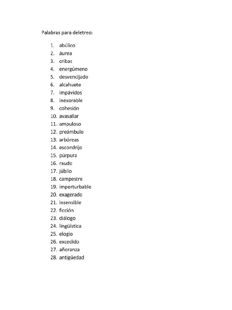 Palabras para Dictado 3 | PDF