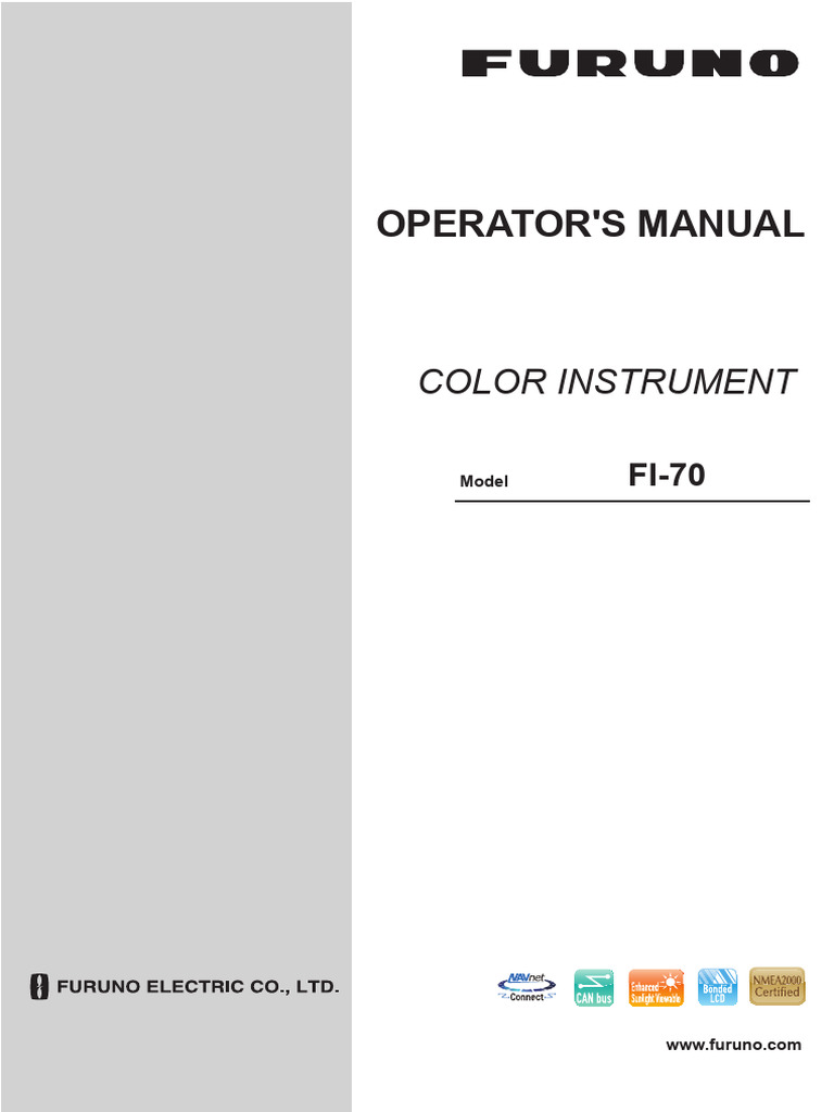 Furuno FI70 Color Instrument | PDF | Menu | Compass