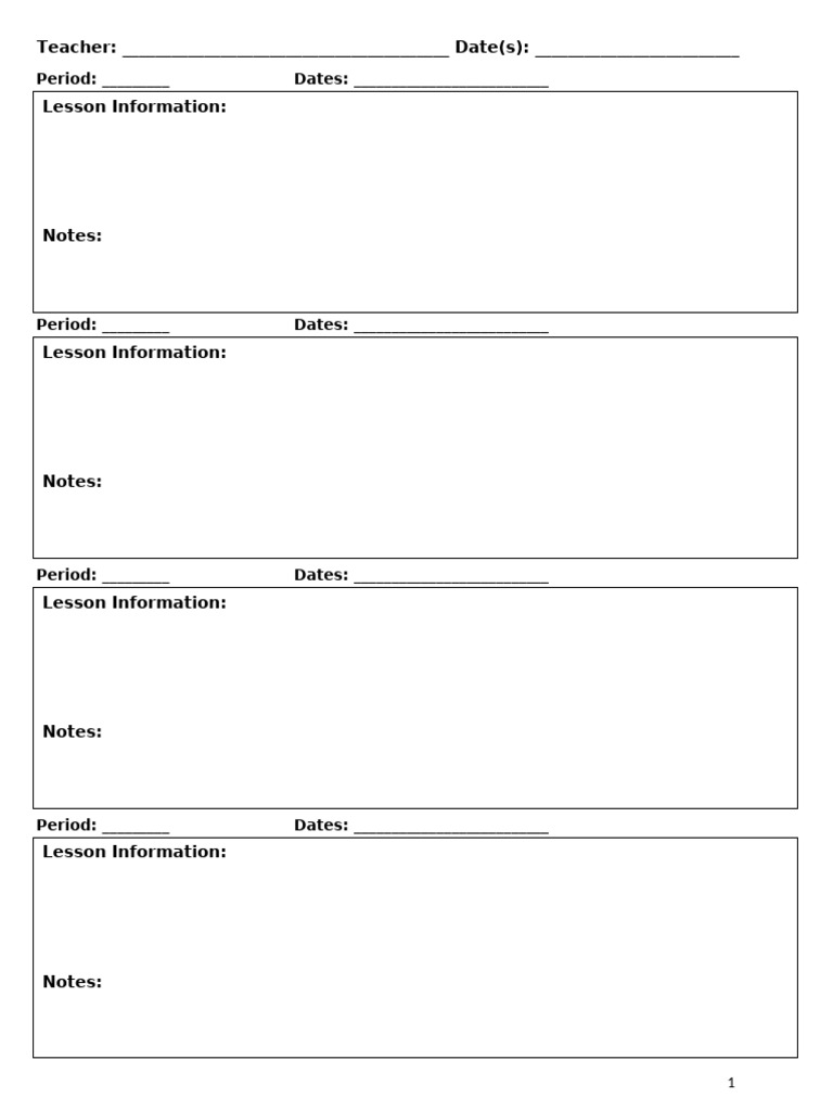 Teacher DailyLessonNotes | PDF