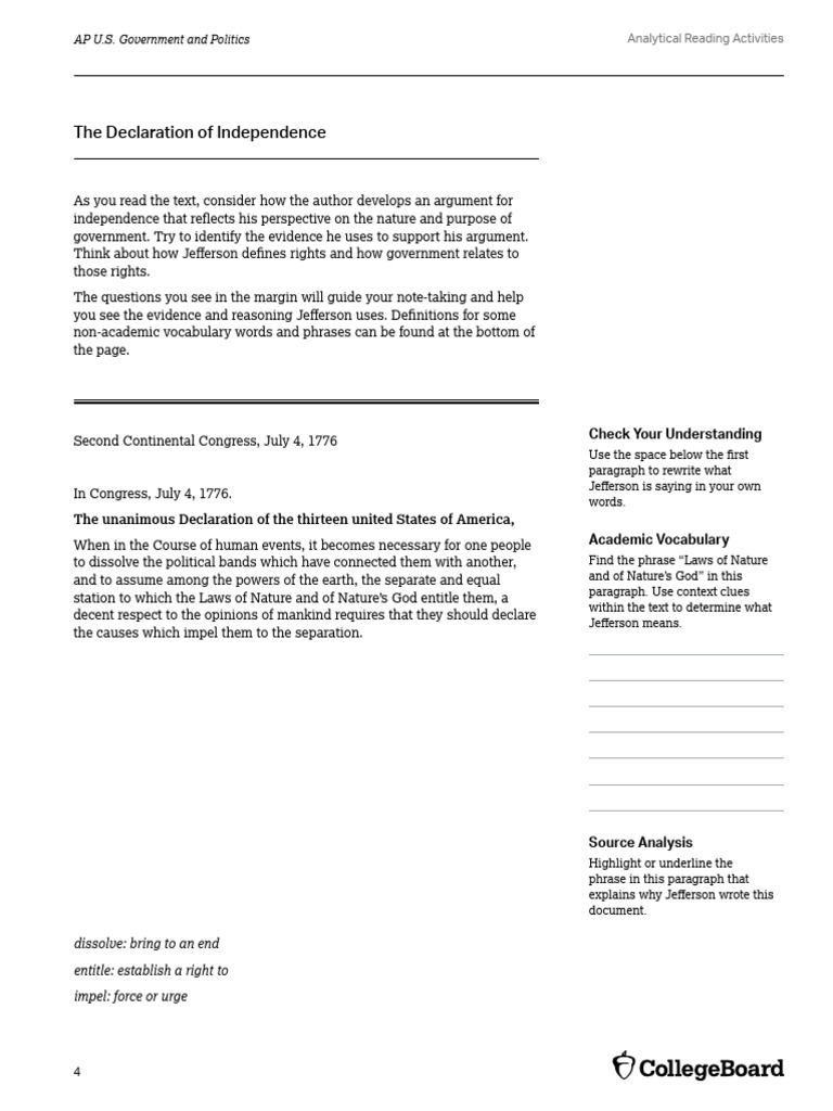 Declaration of Independence | PDF | United States Declaration Of ...