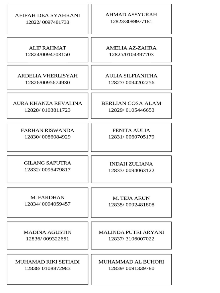 Stempel Nama Raport X.3 | PDF