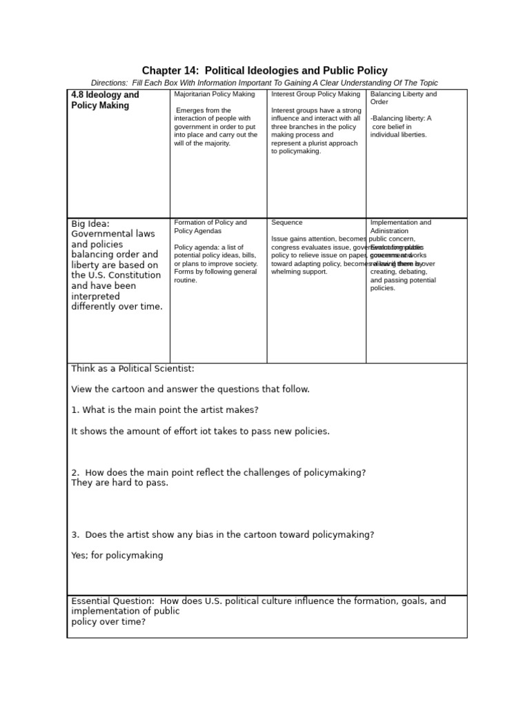 4.8 AMSCO AP Government Reading Guide | PDF | Policy | Political Science