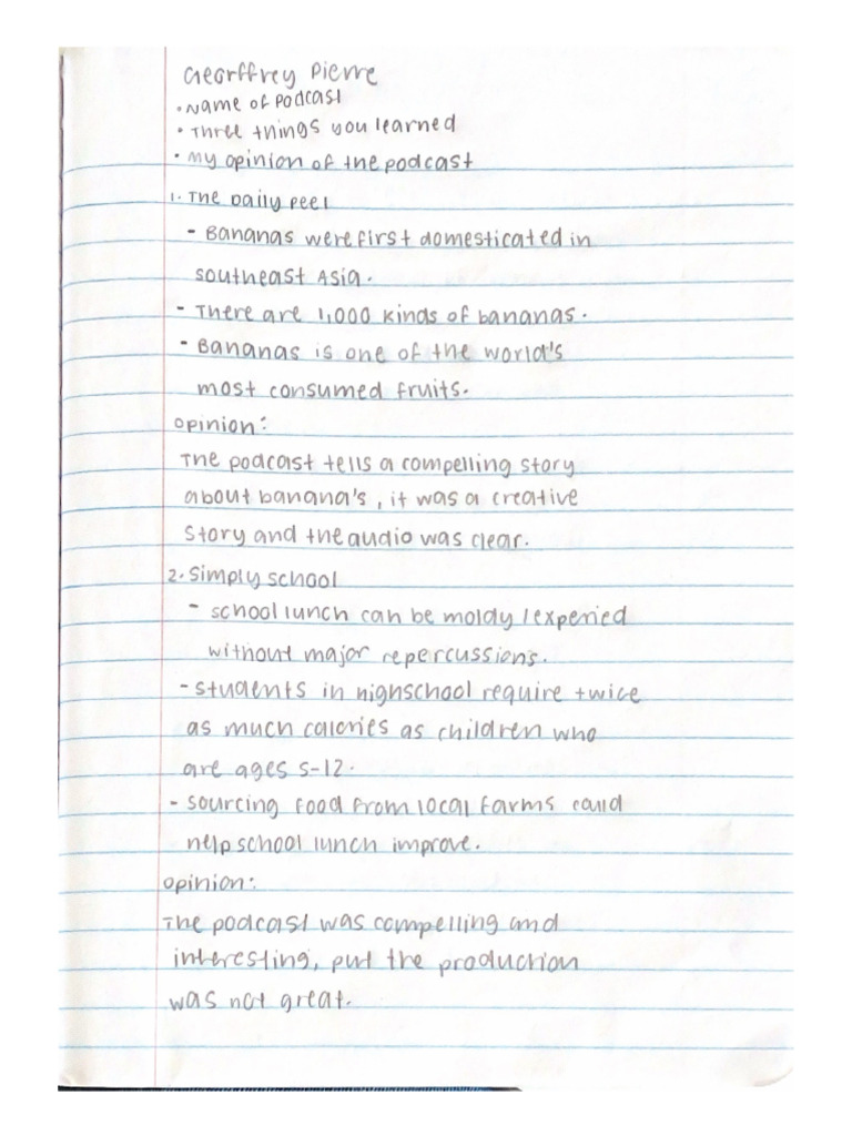 Three Things You Learned | PDF