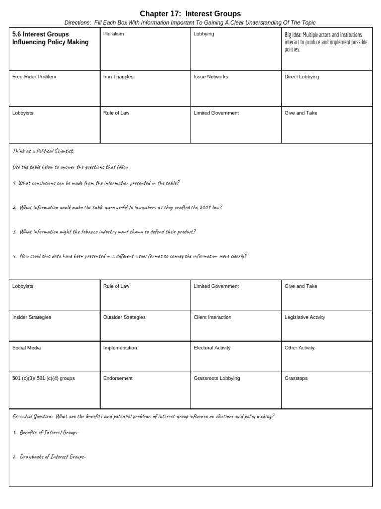5.6 AMSCO AP Government Reading Guide | PDF