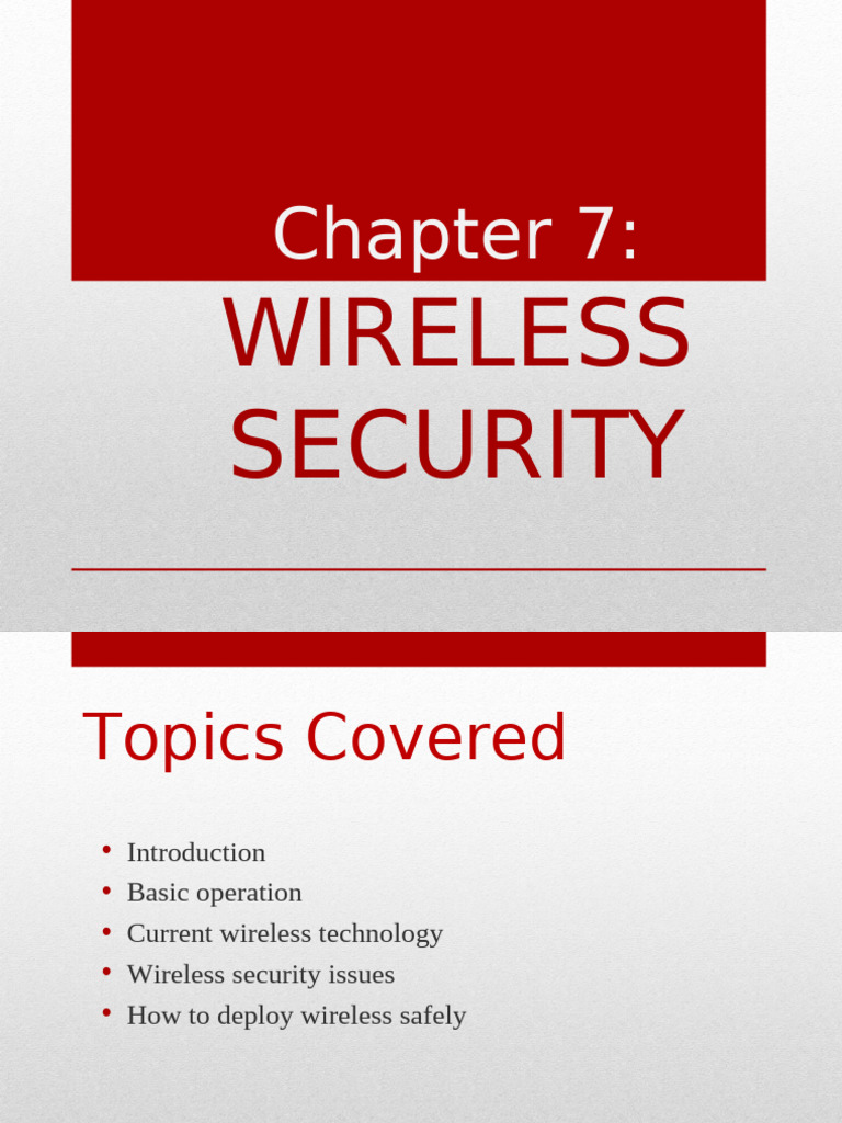 Chapter7 Wireless Security | PDF | Wireless Lan | Ieee 802.11
