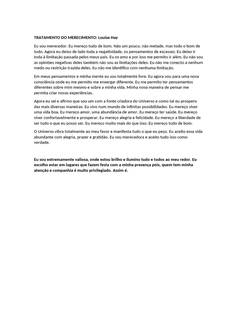 Tratamento Do Merecimento | PDF