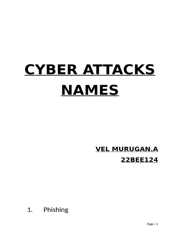 Cyber Attacks Names | PDF