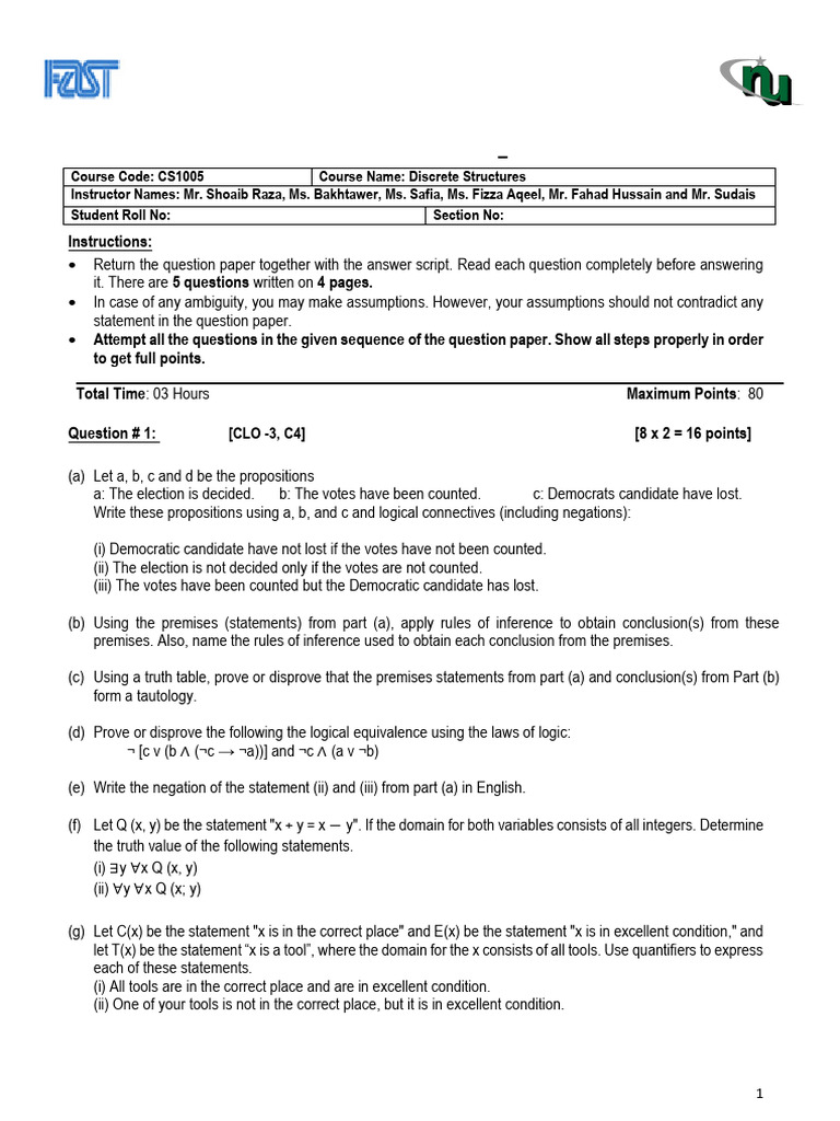 Final Exam sample | PDF | Mathematical Proof | Mathematics