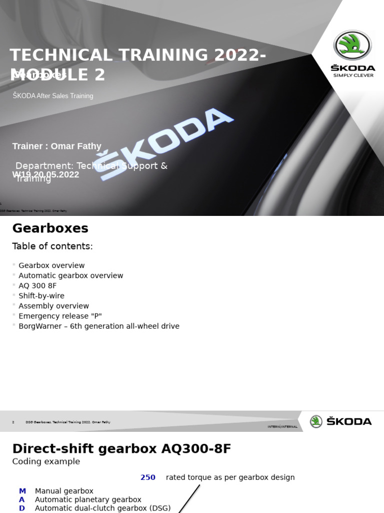 DSG Gearbox Training 2022 | PDF | Four Wheel Drive | Automatic Transmission