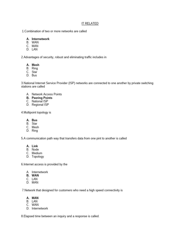 Networking and Software Quiz | PDF | Computer Network | Network Topology