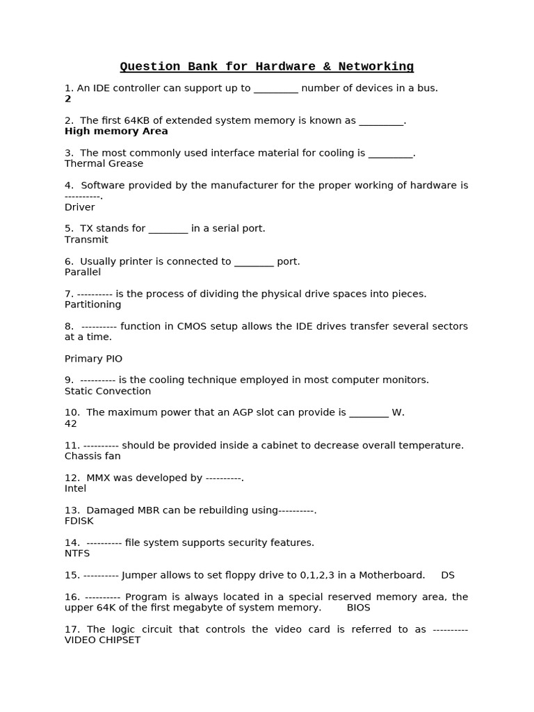 qbank | PDF | Computer Data Storage | Operating System