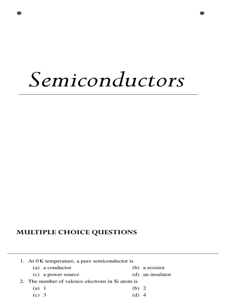 Unit-V-Semicondcutrs - Bits | PDF | Semiconductors | P–N Junction
