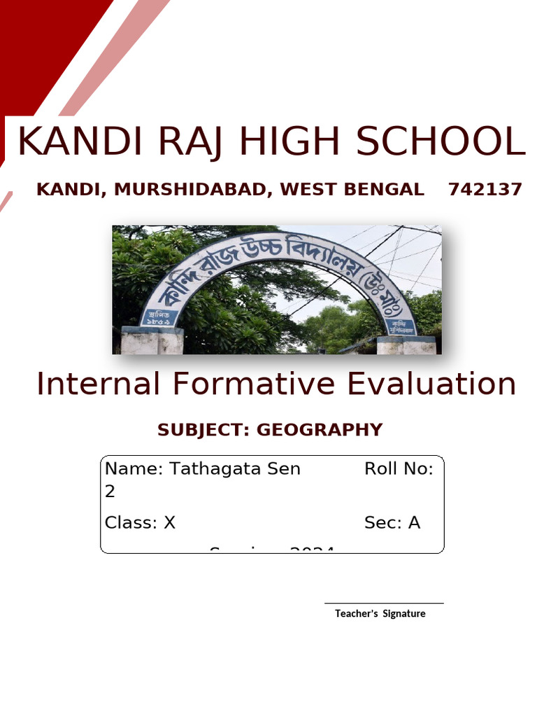 Kandi Raj High School: Internal Formative Evaluation | PDF