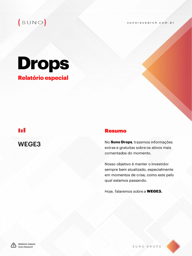 Suno-Drops-21 - Análise Especial Weg3 | PDF | Economias