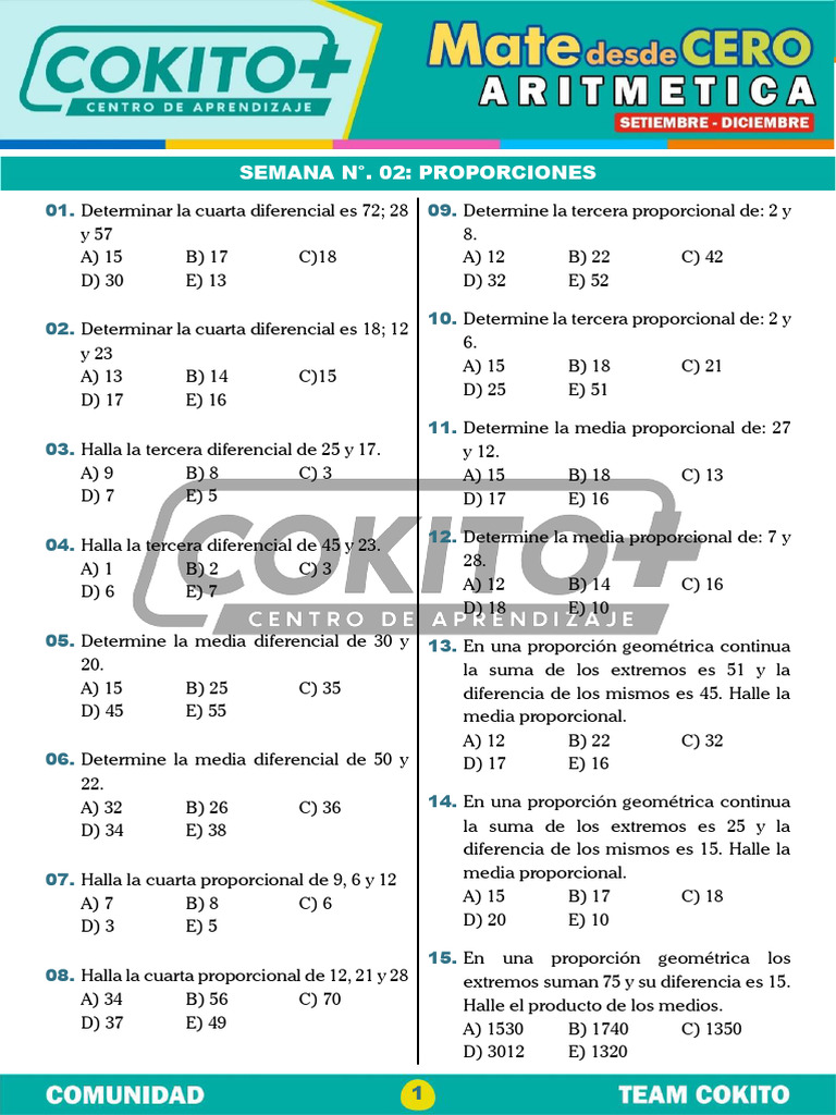 B-ARITCERO - Sem02 - PROPORCIONES | PDF | Proporción