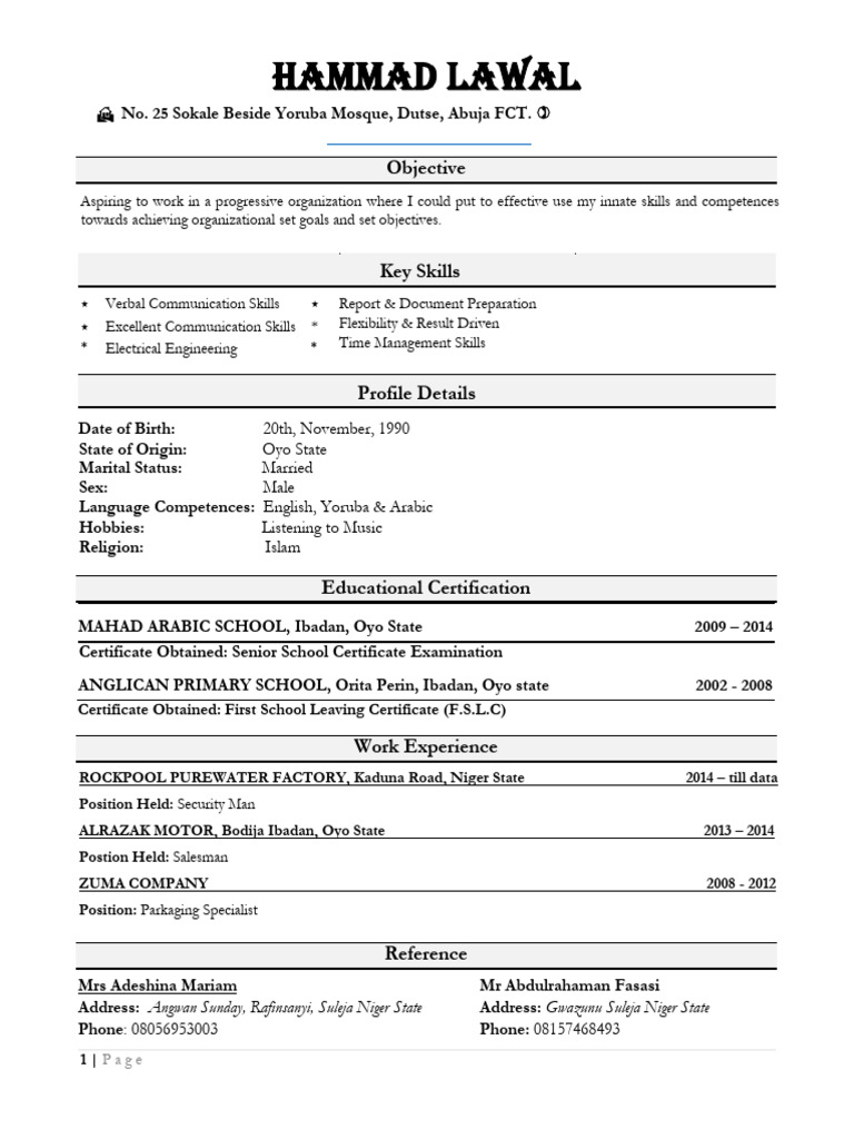 Hammad Lawal Cv | PDF
