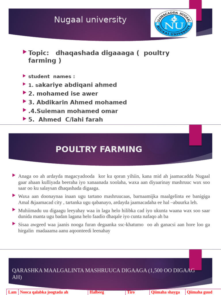 Poultry Farming Project Proposal | PDF