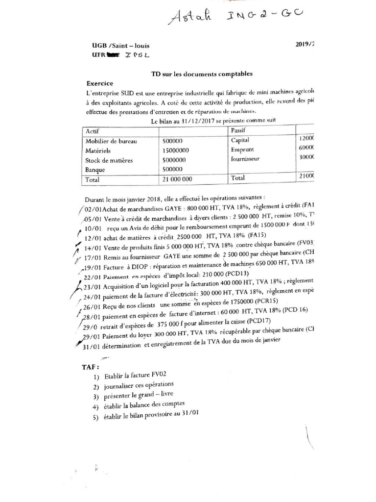 Devoir Ing COMPTA | PDF