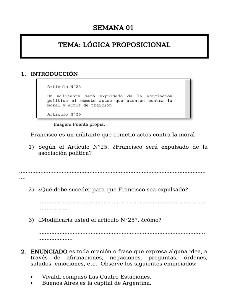 GUIA DE LABORATORIO Y ESTUDIO Nro. 1 - 2 023 - 2 - PRE MEDICAS. | PDF | Proposición | Si y solo si