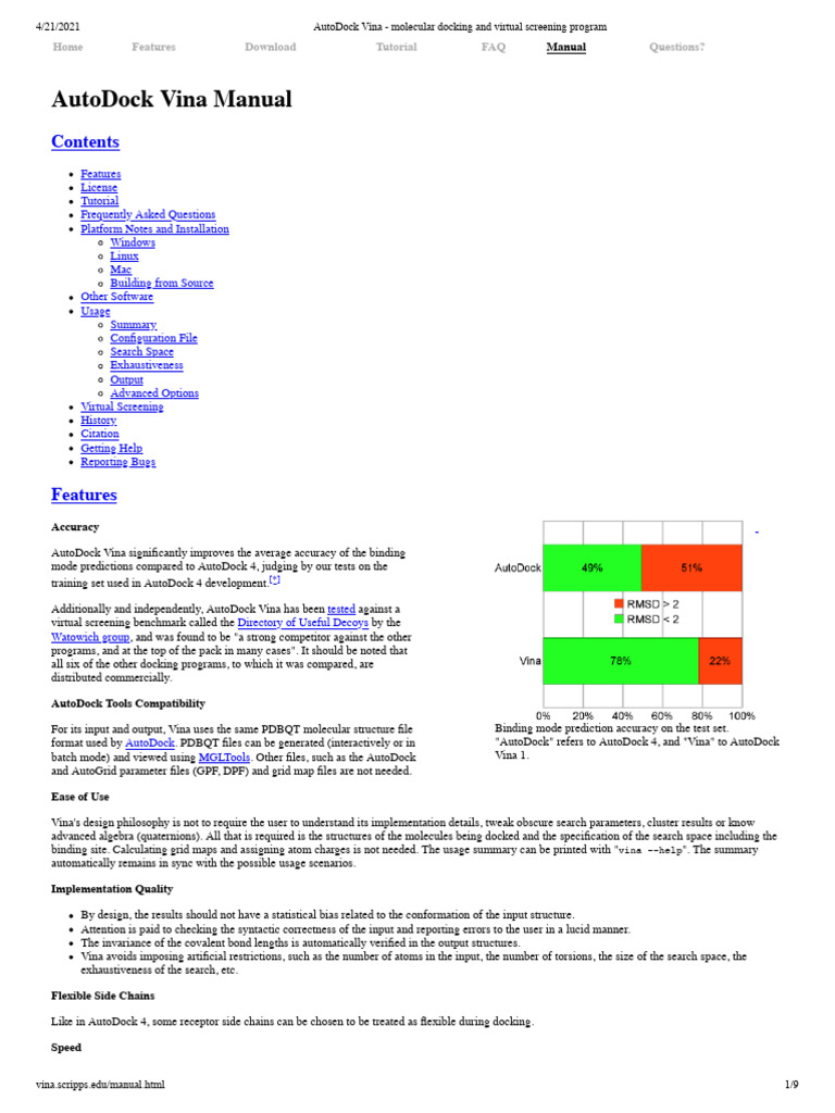 Vina Manual | PDF | Docking (Molecular) | Chemical Bond