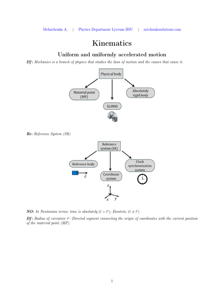 Kinema Tics | PDF | Acceleration | Newton's Laws Of Motion