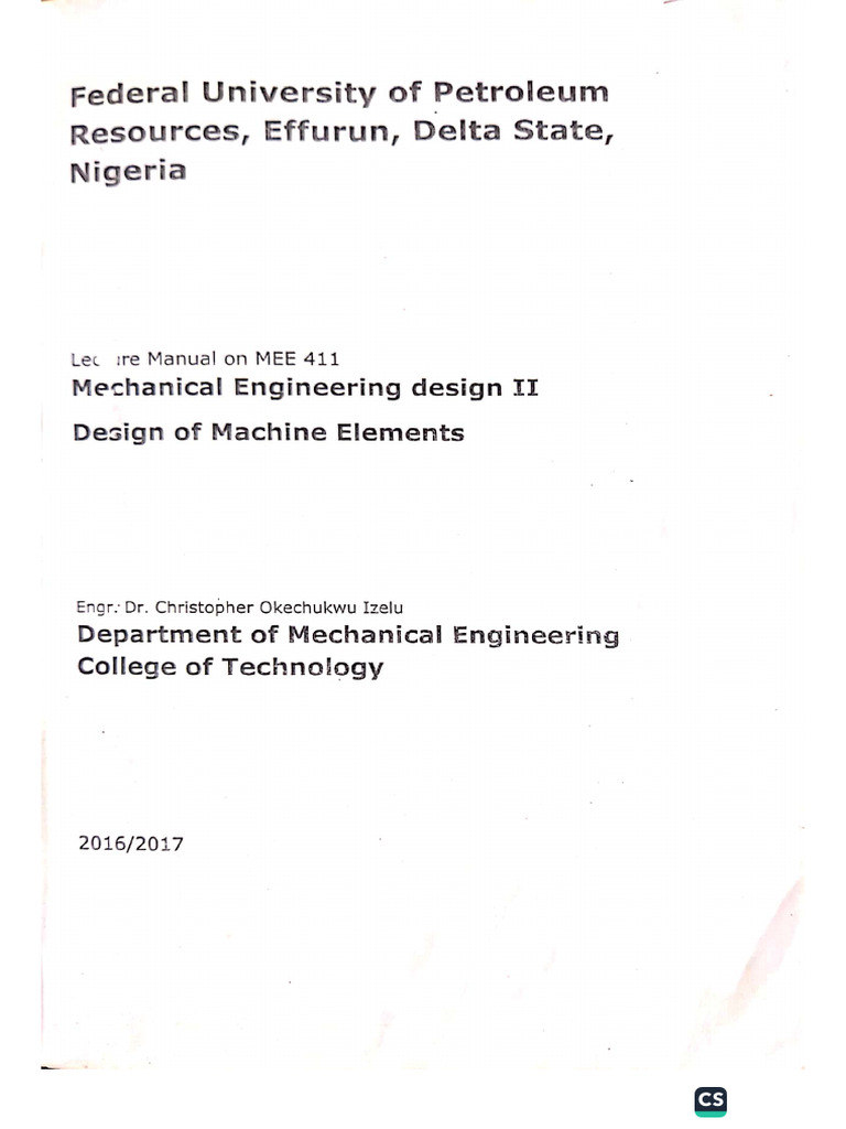 MEE 411 (Full Handout) | PDF