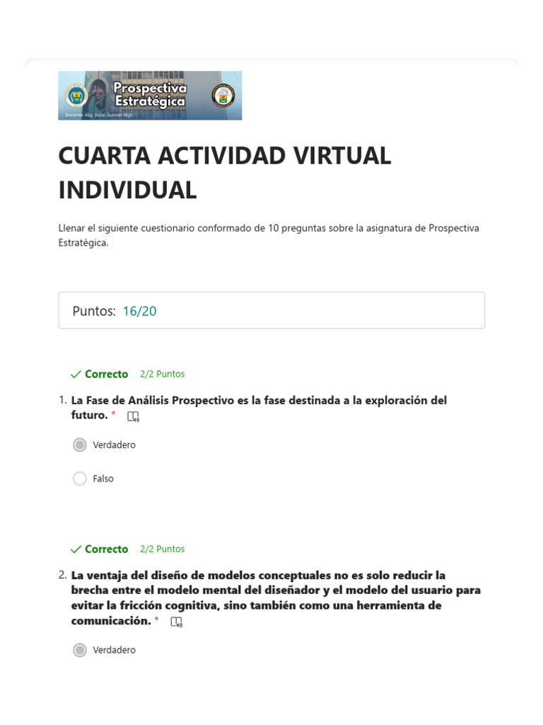 Cuarta Actividad Virtual Individual Prospectiva | PDF | Planificación