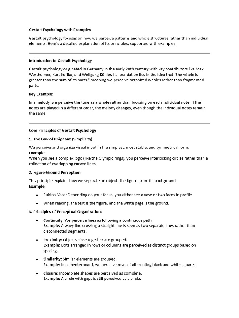Gestalt Psychology With Examples | PDF | Cognitive Psychology ...