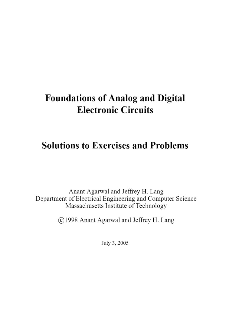 Anant Agarwal, Solutions To Exercises | PDF