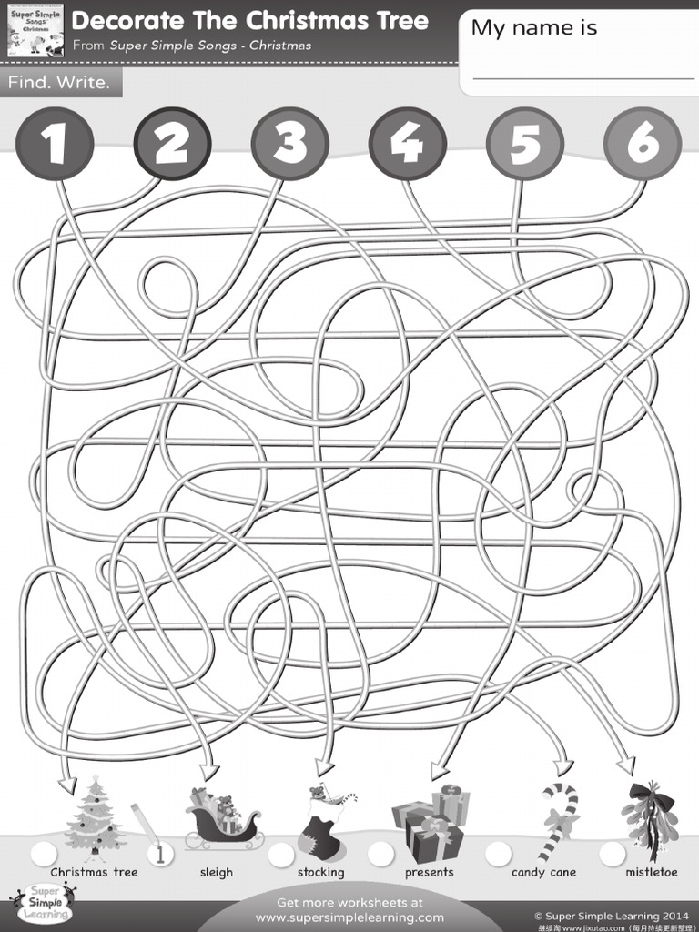 decorate-the-christmas-tree-worksheet-follow-the-lines-bw | PDF