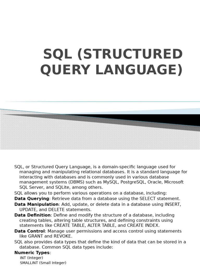 Sql Structured Query Language 2 Pdf Relational Database Sql