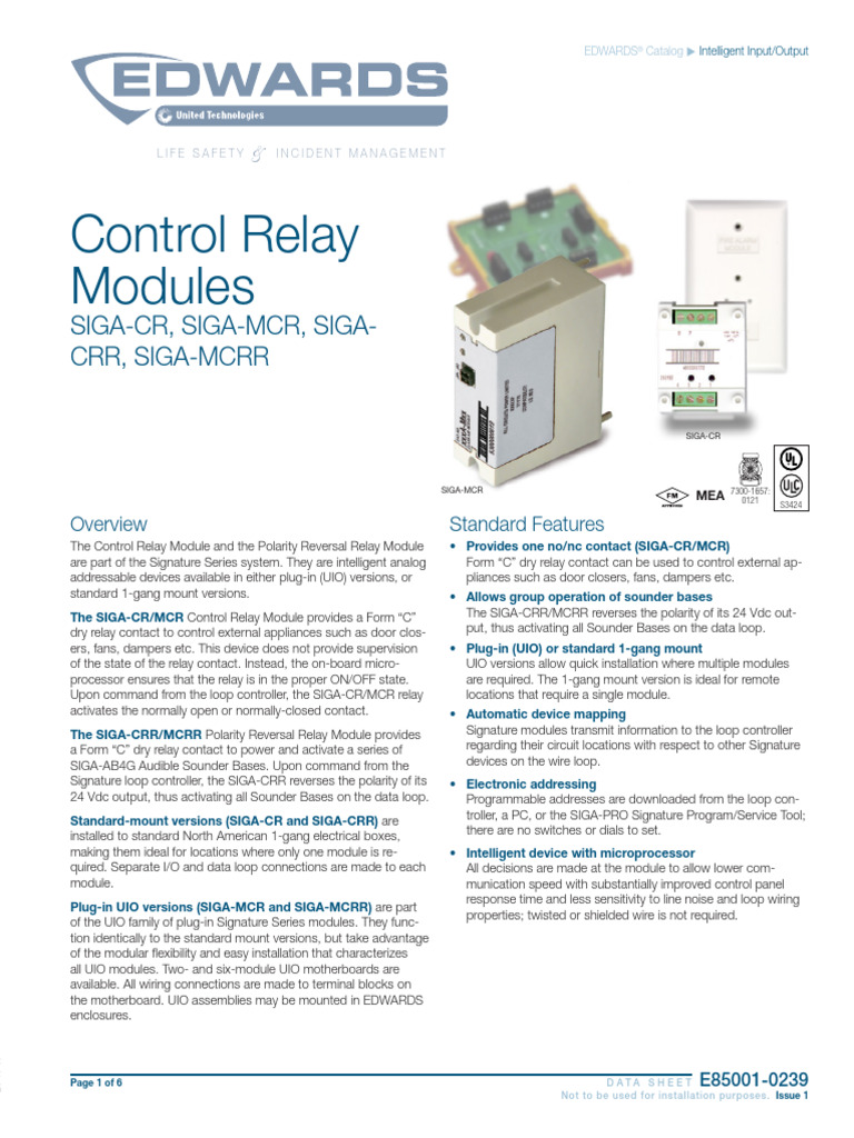 E85001-0239 - Control Relay Modules | PDF | Relay | Electrical Wiring