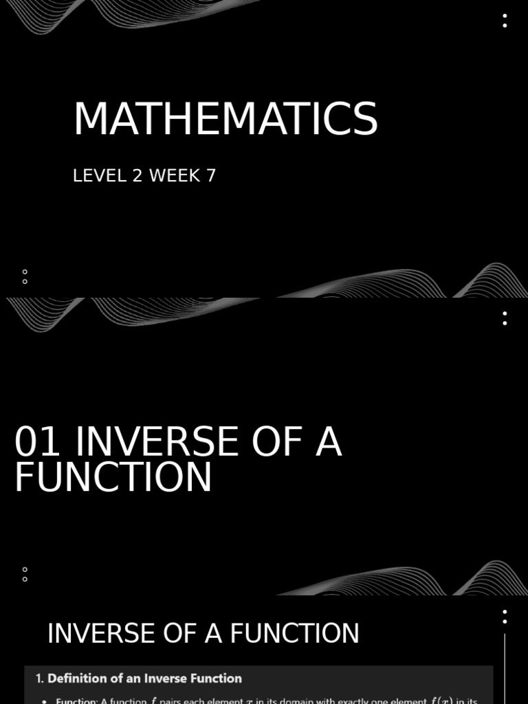 Mathematics Level 2 Week 7 | PDF
