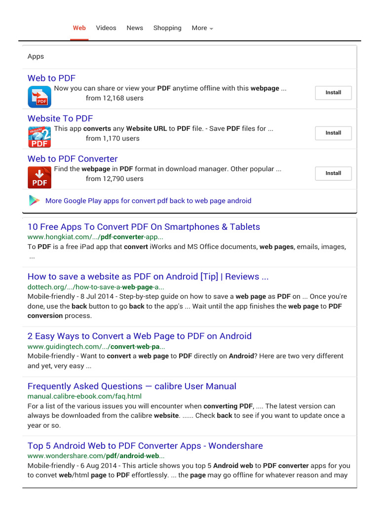 Convert PDF Back To Web Page Android - Google Search | PDF | World Wide Web | Internet & Web