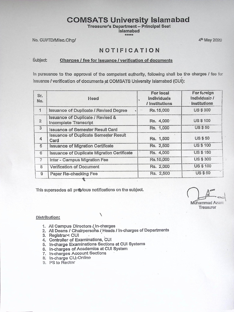 Charges - Fee Notification | PDF