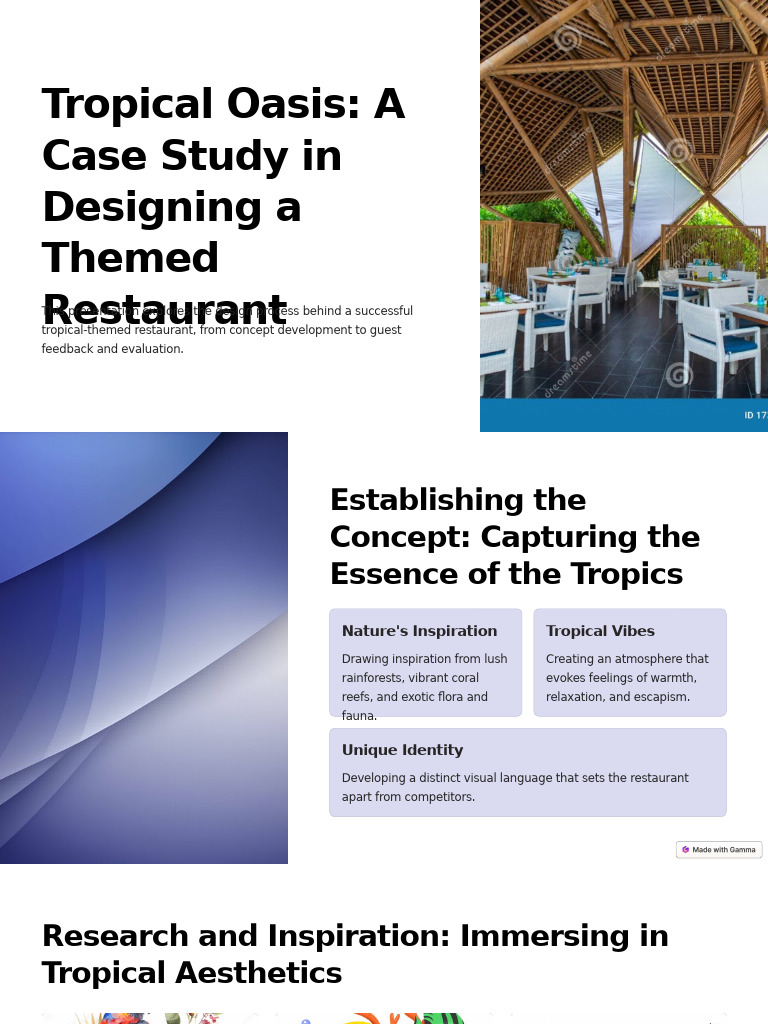 Designing a Tropical Oasis Restaurant | PDF | Lighting
