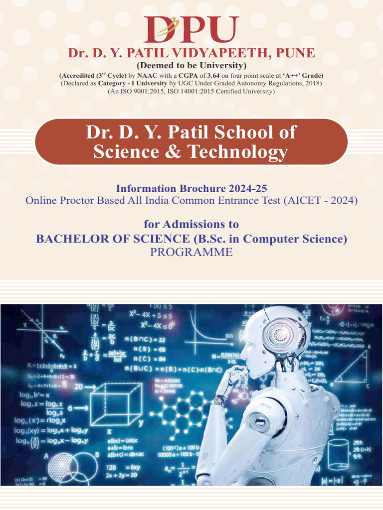 Dpu Information Brochure For Sst-Bsc-Computer Science | PDF | Academic Degree | Science