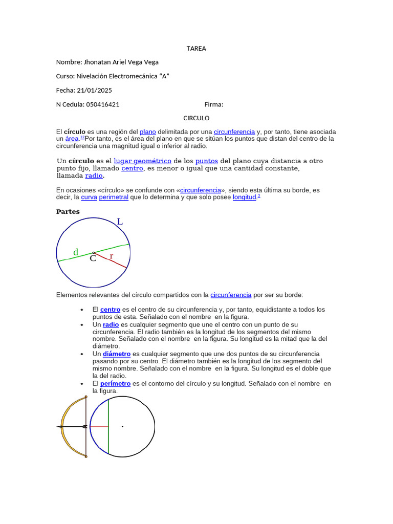 Tarea Geometria Circulo | PDF | Circulo | Tangente