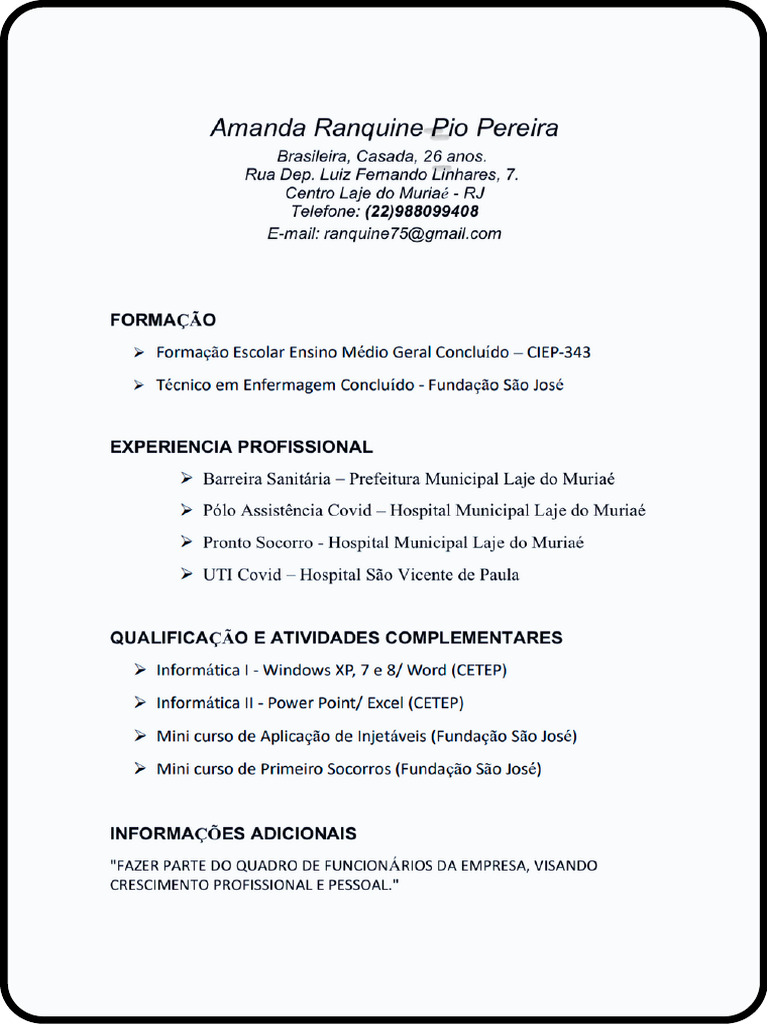 Currículo Amanda | PDF