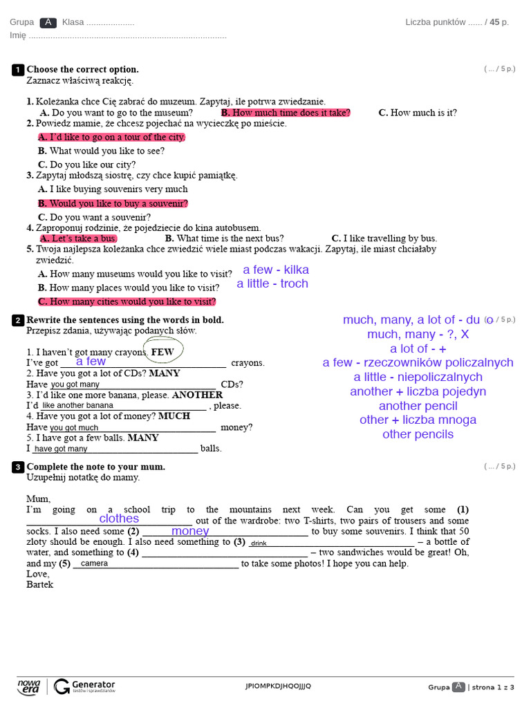 NNN Test (Z Widoczną Punktacją) | PDF
